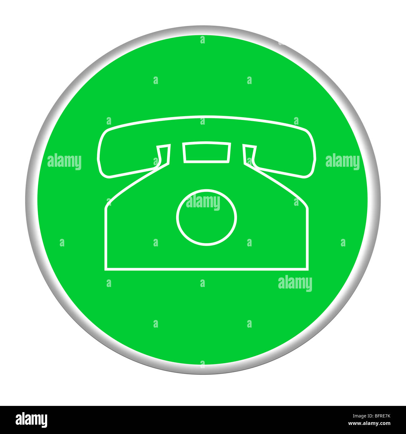 Green telephone contact button isolated on white background Stock Photo ...