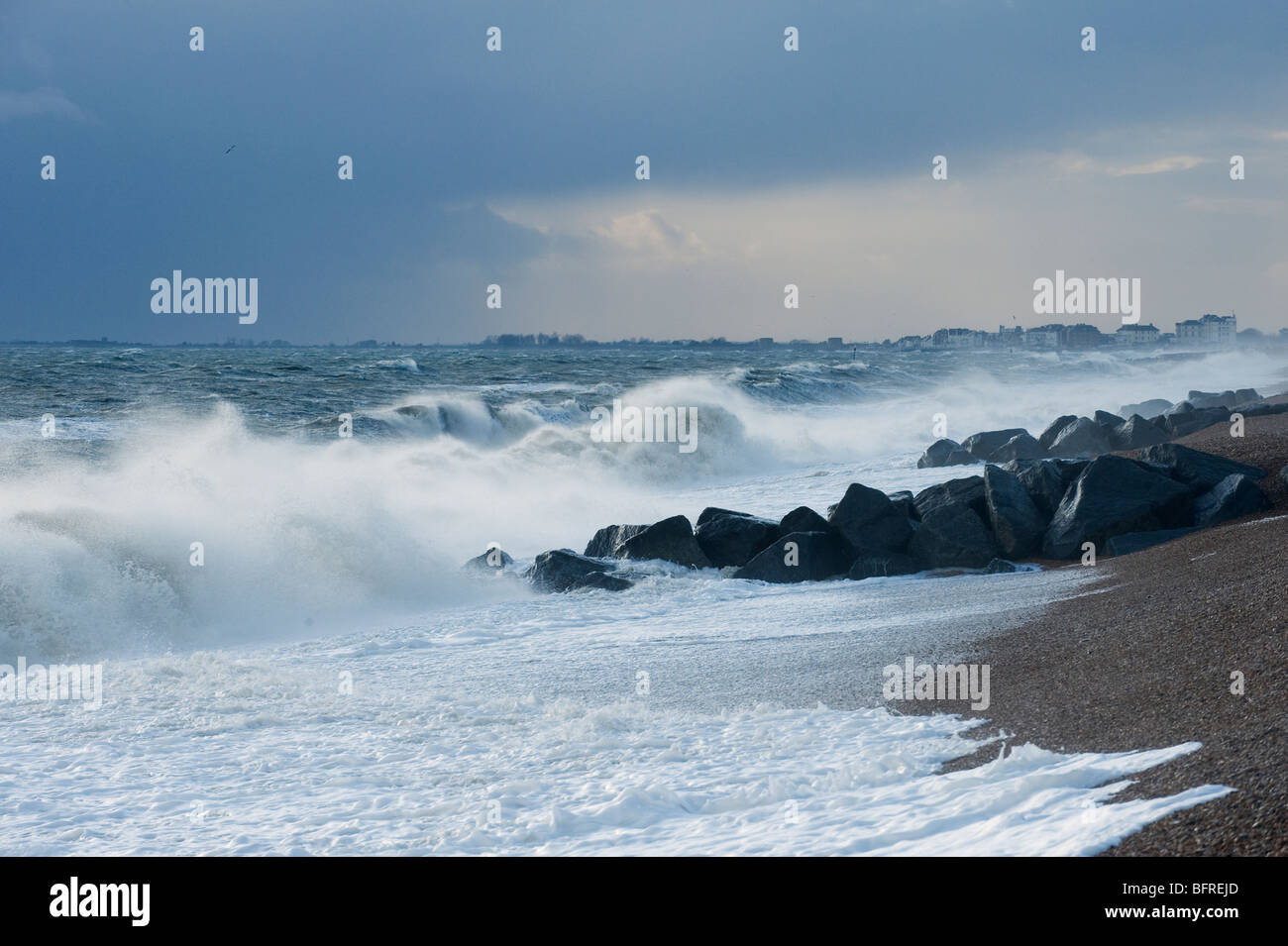 Rough seas during storm. Sandgate, Kent, UK Stock Photo - Alamy