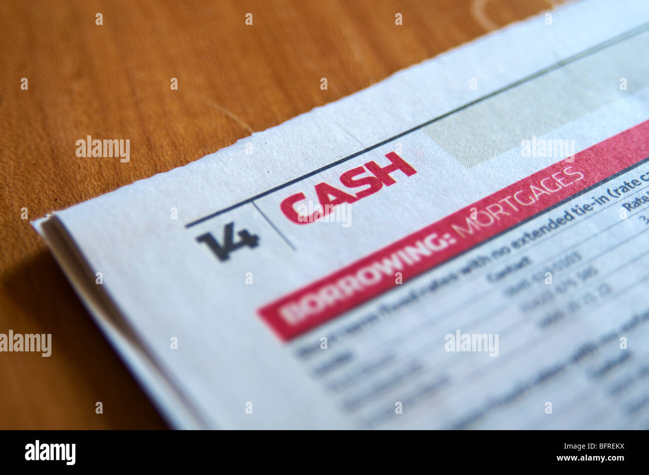 Financial data in a National Newspaper showing cash borrowing and ...