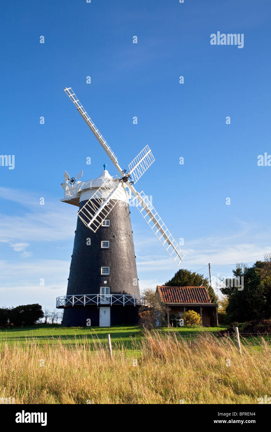 Burnham Overy Tower Windmill on the North Norfolk Coast Road between ...