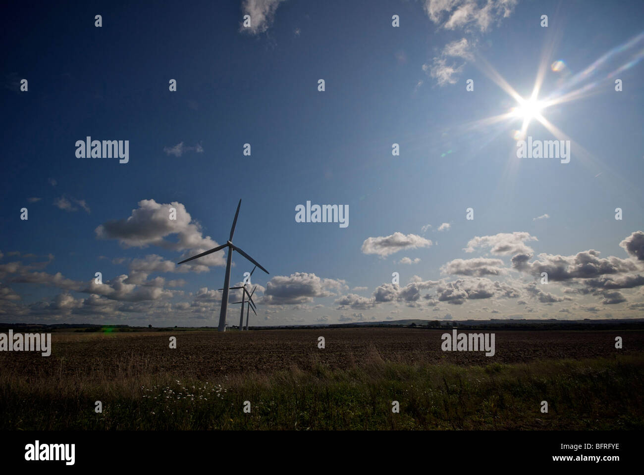 West Mill Wind Turbines Watchfield Shrivenham Wiltshire UK Stock Photo ...