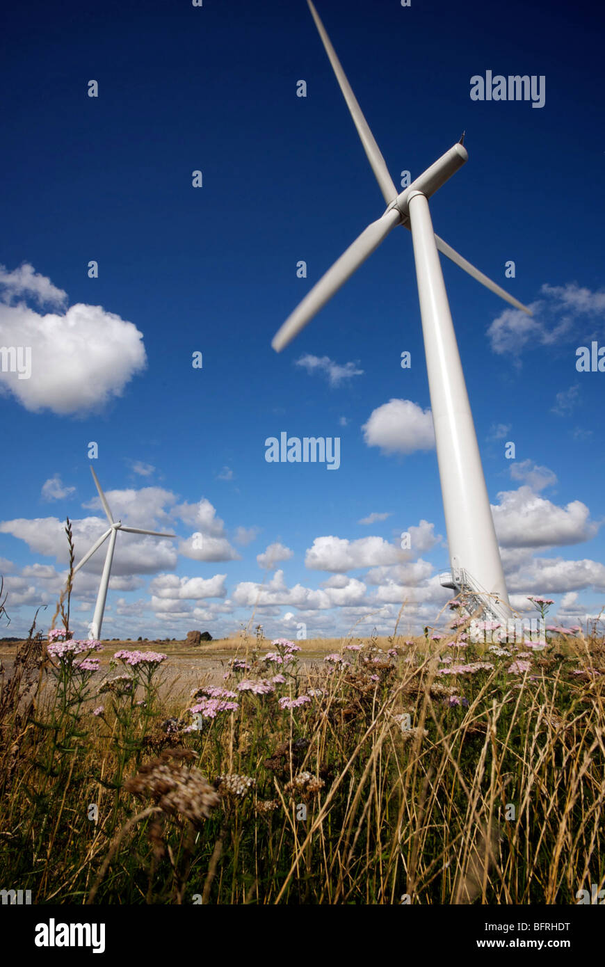 West Mill Wind Turbines Watchfield Shrivenham Wiltshire UK Stock Photo ...