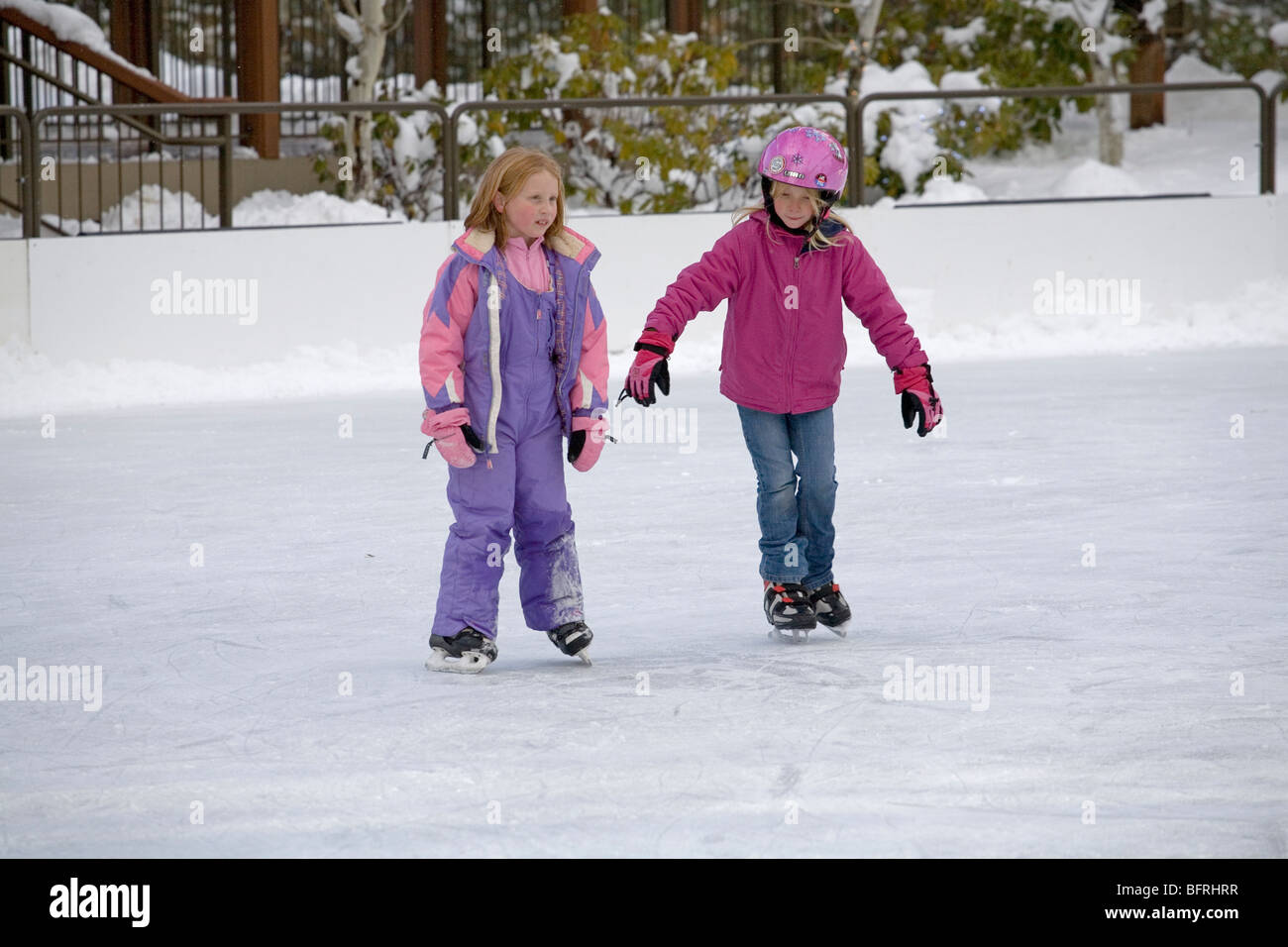 Kids Ice Skating Outside