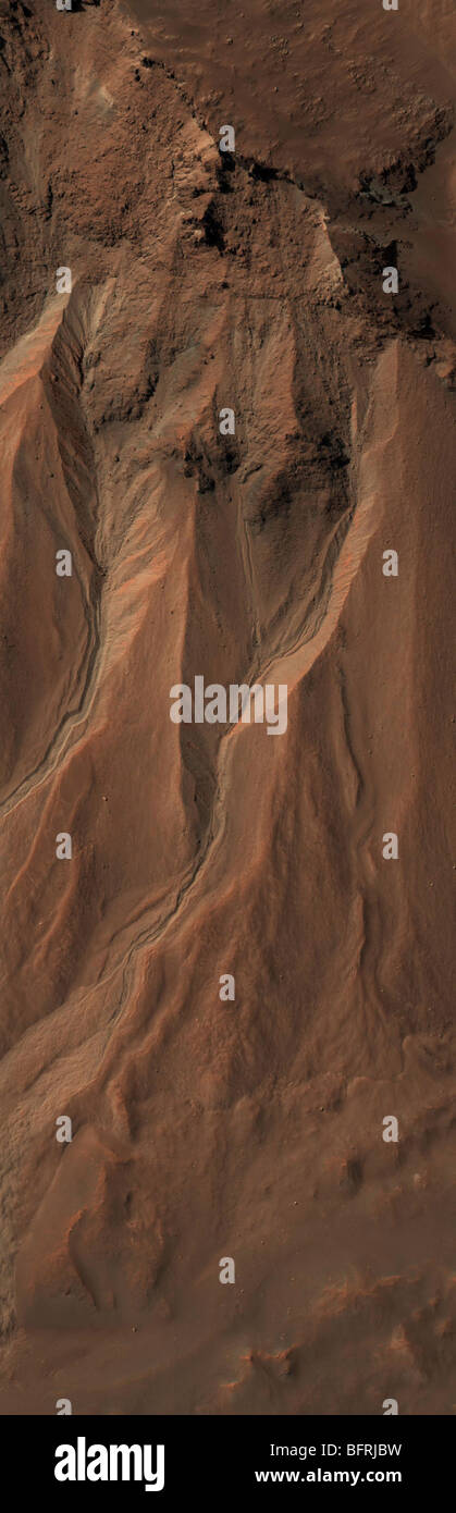 Gullies at the Edge of Hale Crater, Mars Stock Photo - Alamy