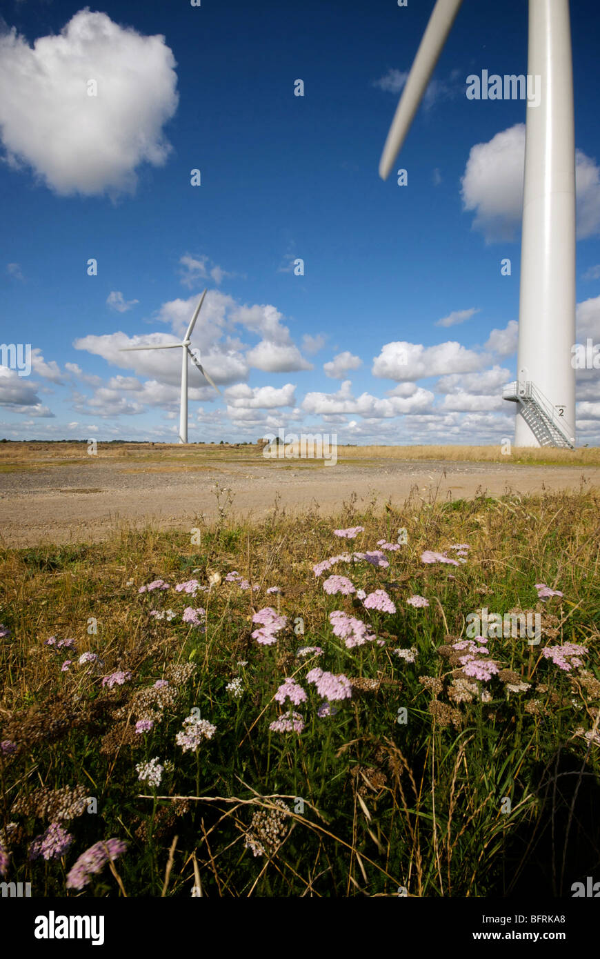 West Mill Wind Turbines Watchfield Shrivenham Wiltshire UK Stock Photo ...