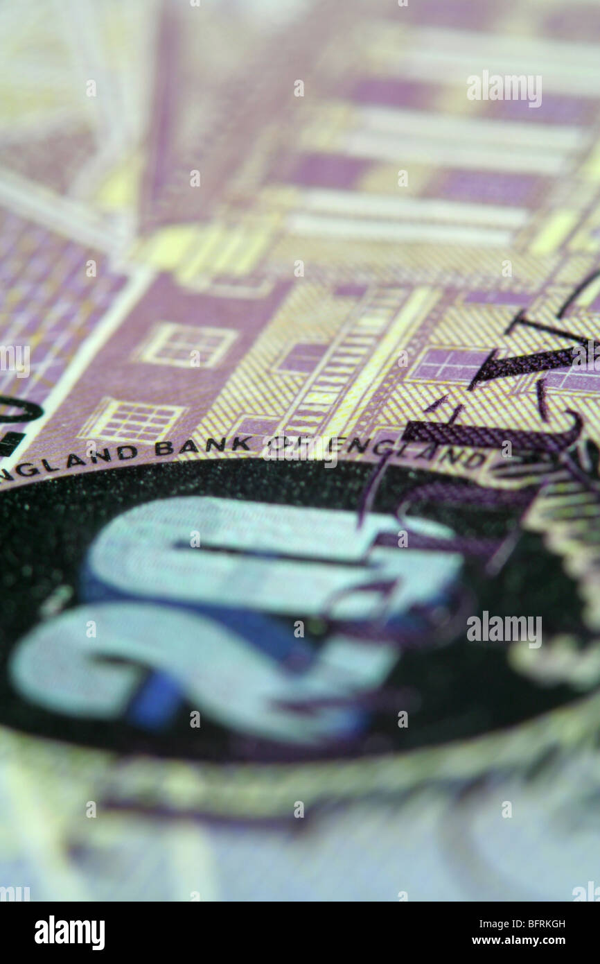 close up of part of a £20 note Stock Photo - Alamy