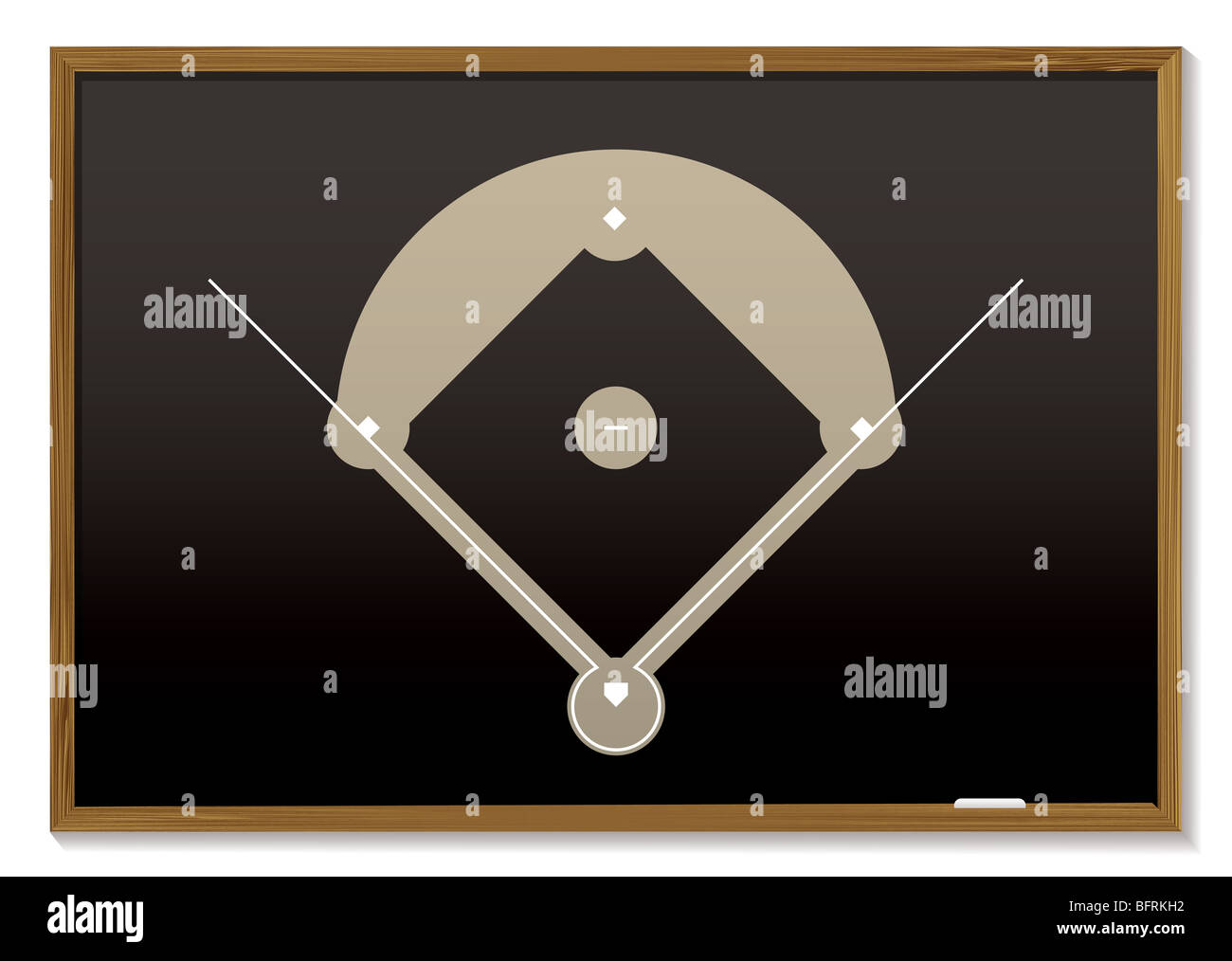 Teaching black board with basic baseball field drawn Stock Photo - Alamy