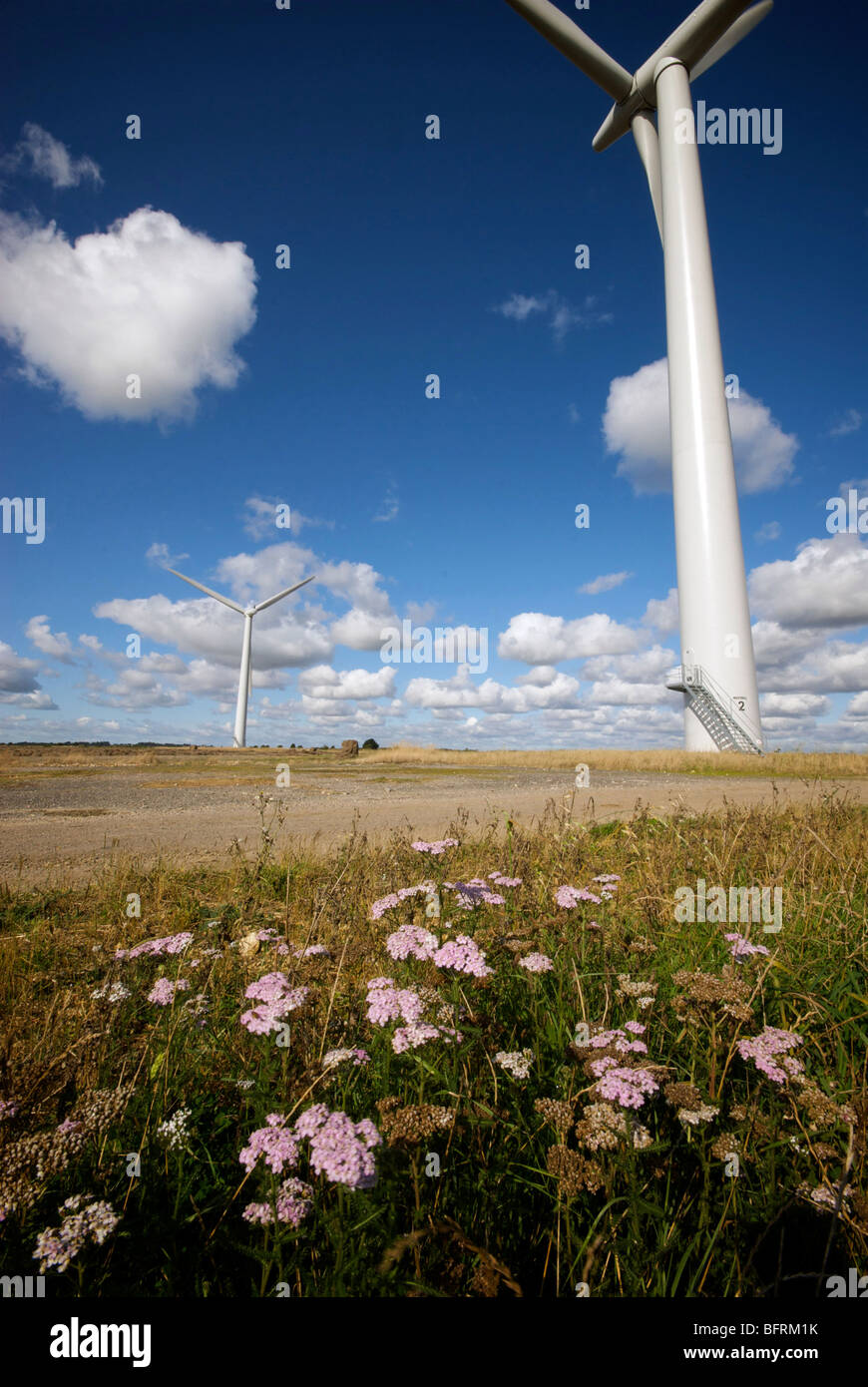 West Mill Wind Turbines Watchfield Shrivenham Wiltshire UK Stock Photo ...