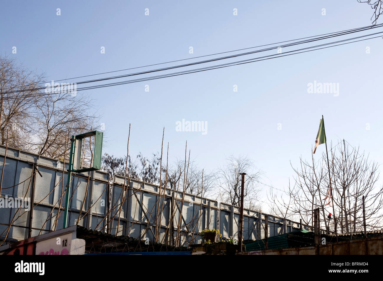 Power lines against blue sky Milan Italy Stock Photo - Alamy