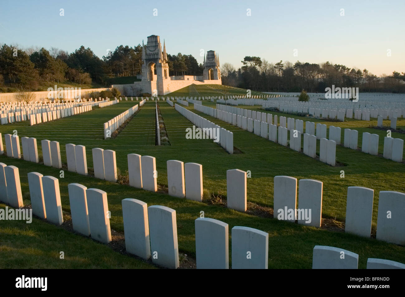 Etaples Military Cemetery near Boulogne on the north-west coast of ...