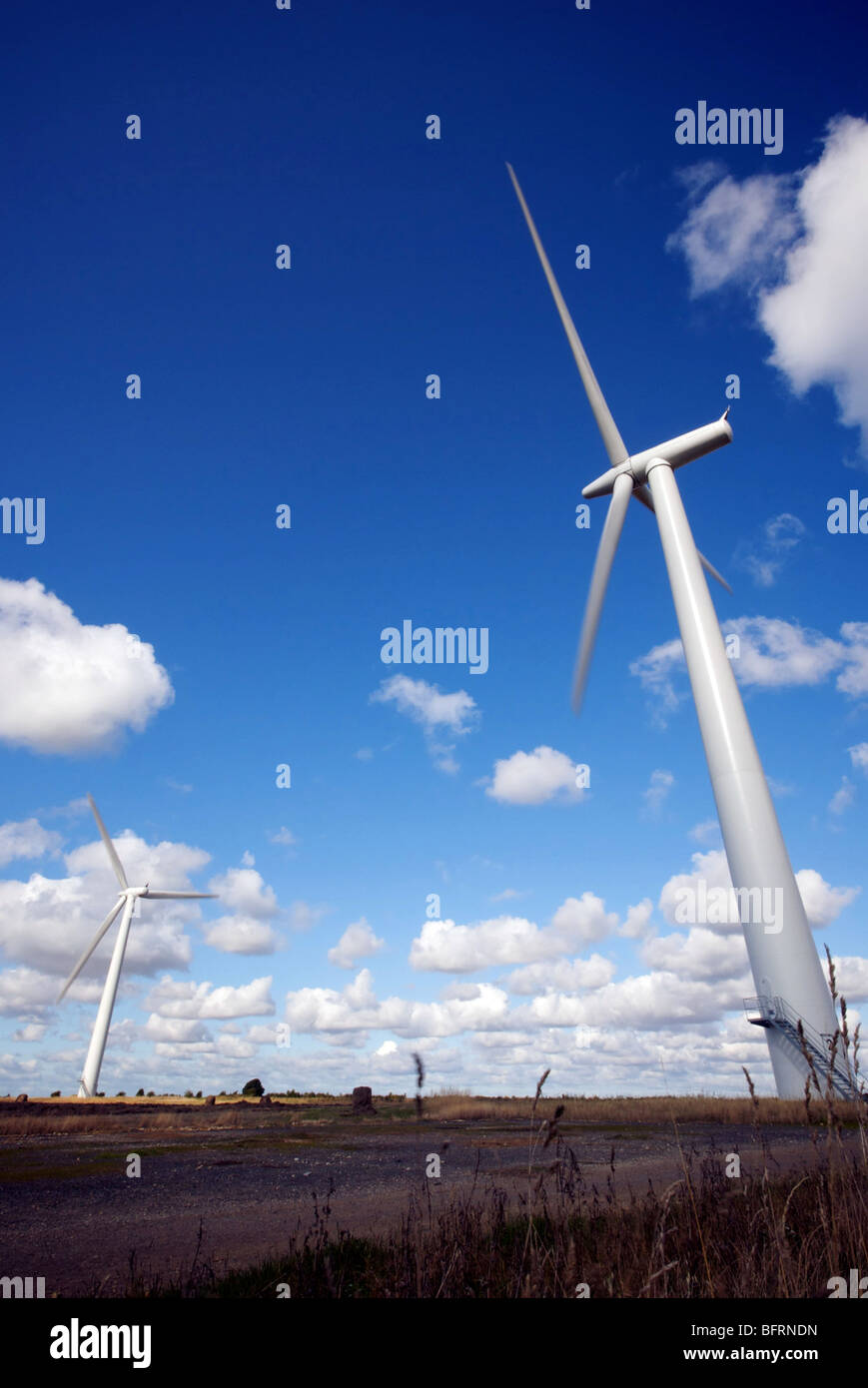 West Mill Wind Turbines Watchfield Shrivenham Wiltshire UK Stock Photo ...