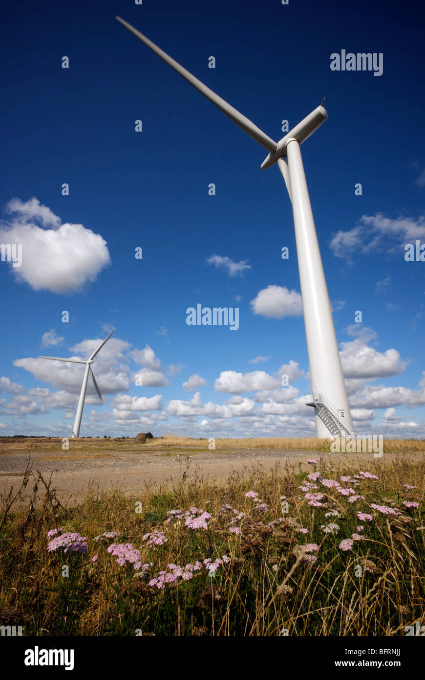 West Mill Wind Turbines Watchfield Shrivenham Wiltshire UK Stock Photo ...