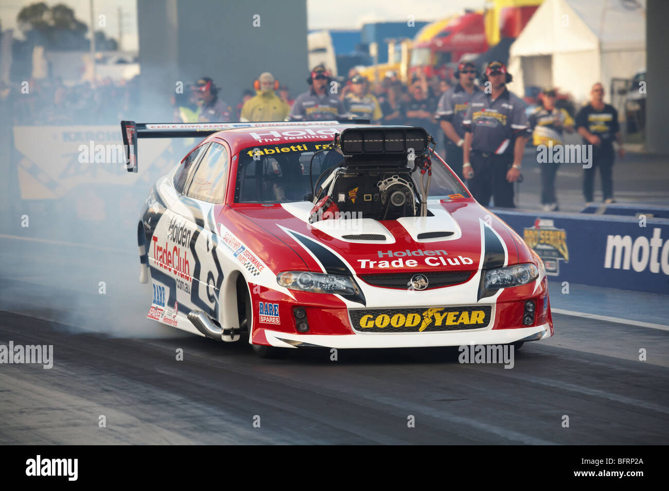 Australian Top Doorslammer driver, Maurice Fabietti, performing a ...