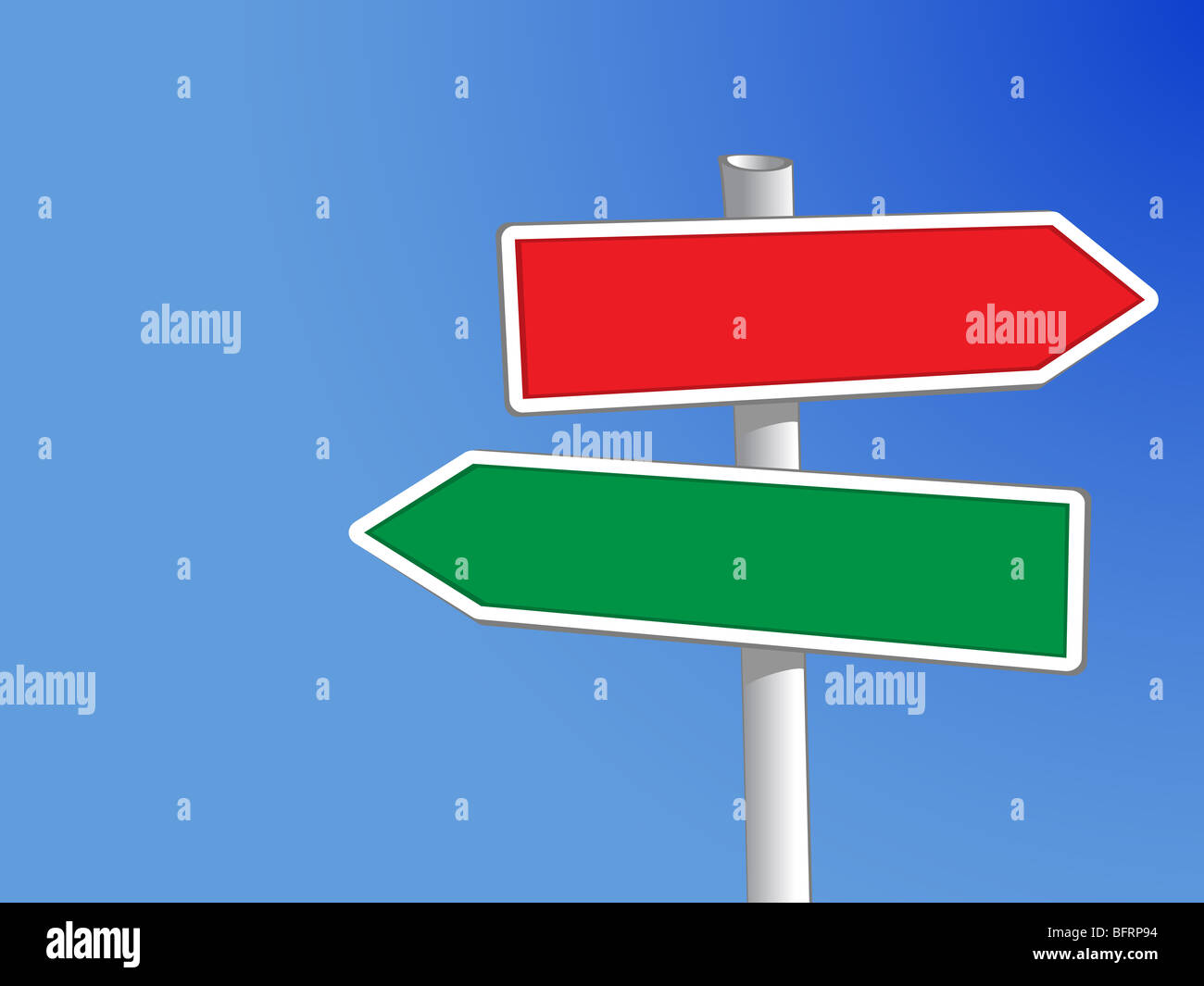 Signpost with two arrows (XXL) to add your own text Stock Photo - Alamy