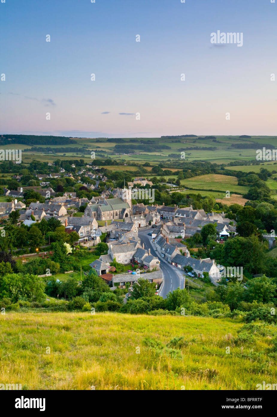 Corfe Castle from East Hill, Dorset England UK Stock Photo - Alamy