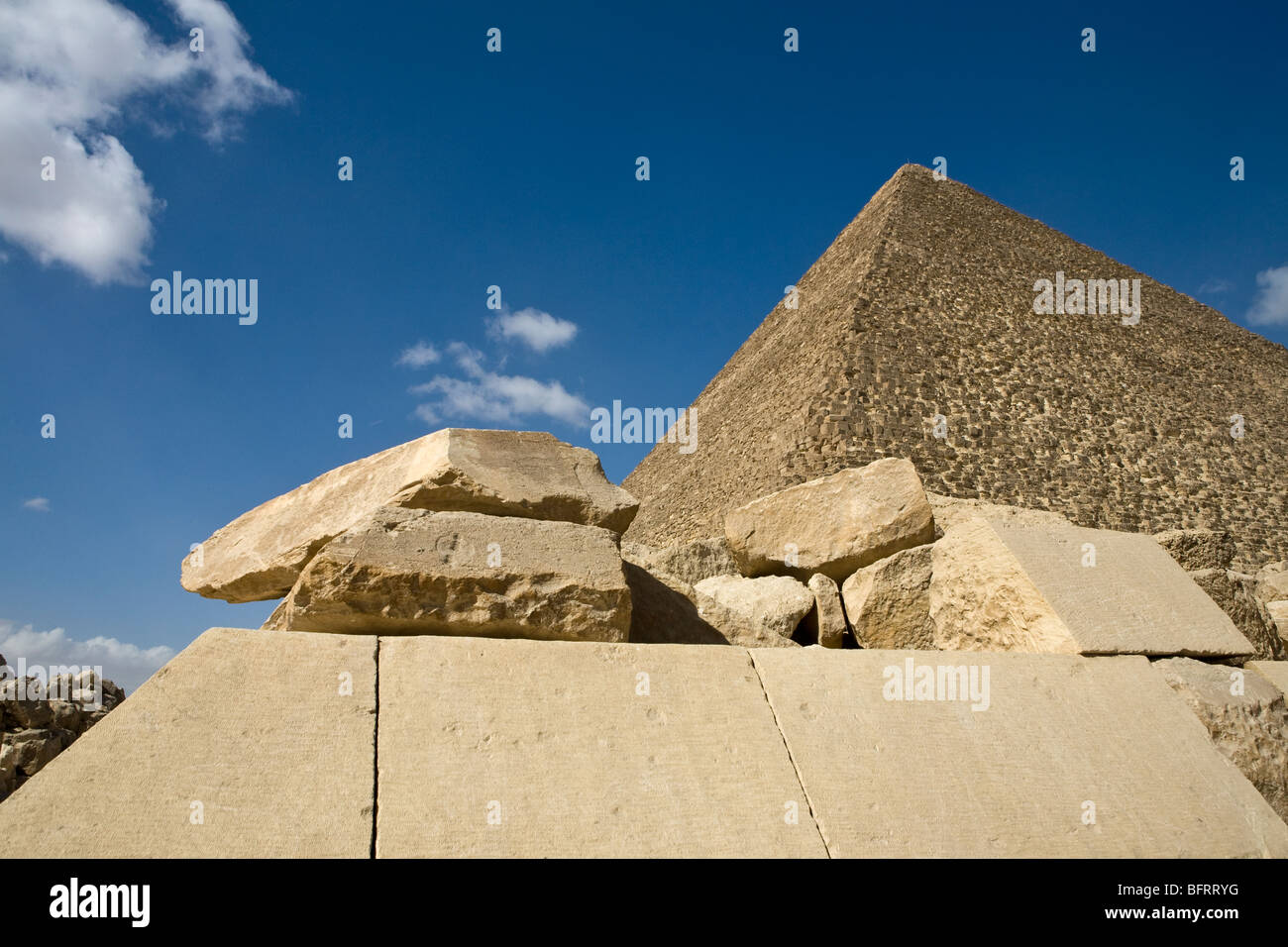 Pyramid of Khufu on the Giza plateau, the Great Pyramids of Giza, Cairo ...