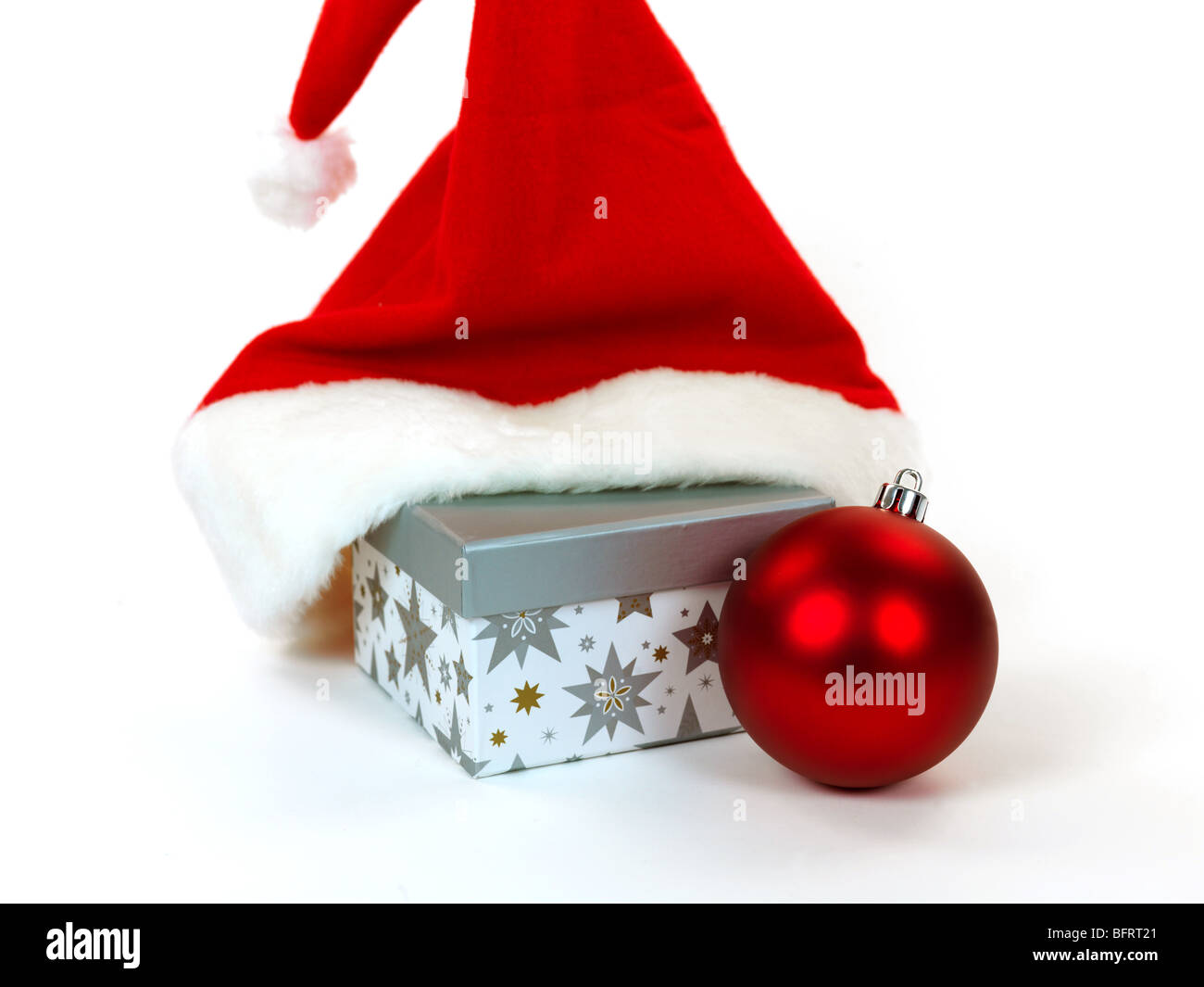 A santa hat isolated against a white background Stock Photo - Alamy