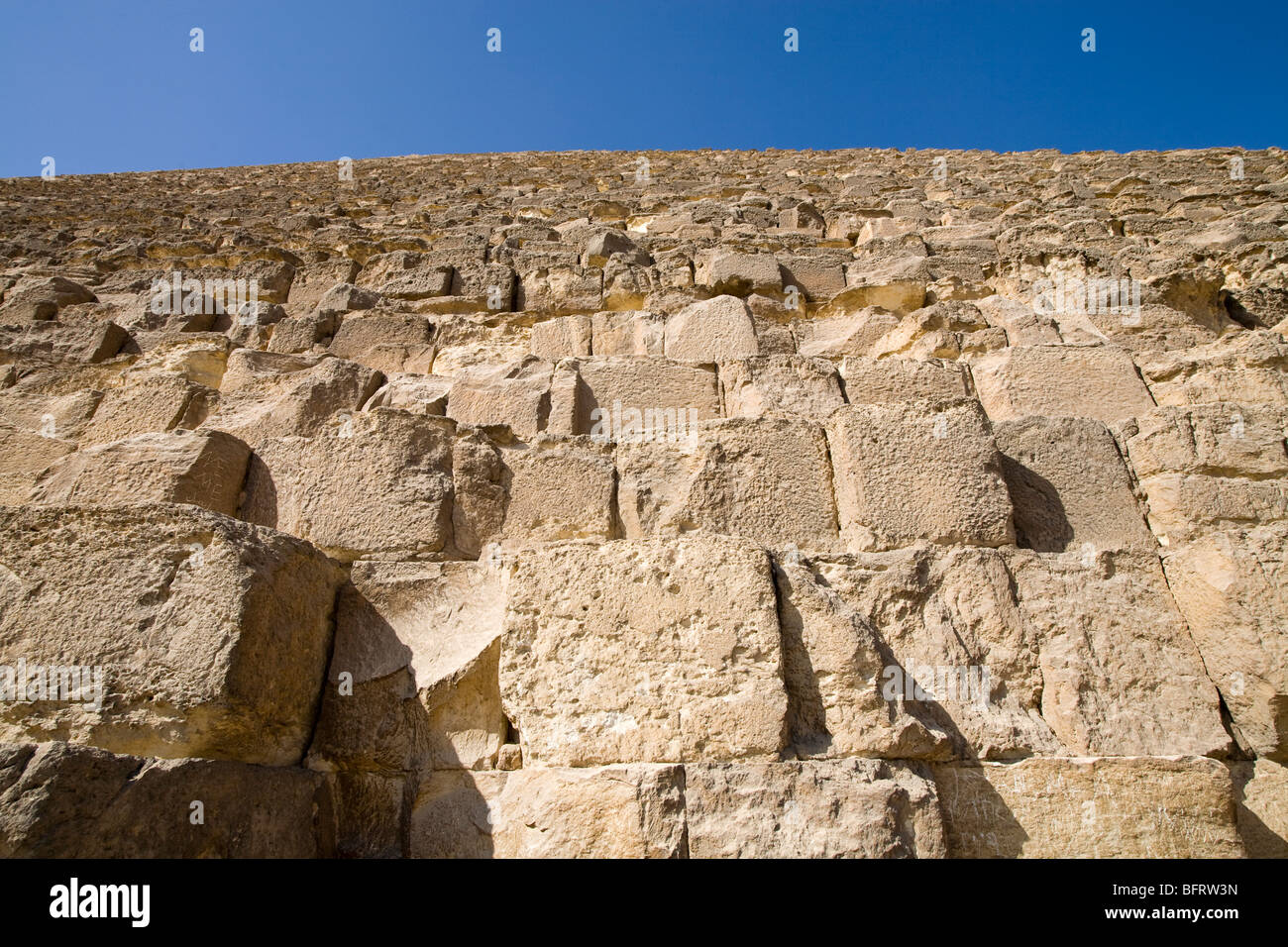 Looking skyward at the blocks used in building the Great Pyramids of ...