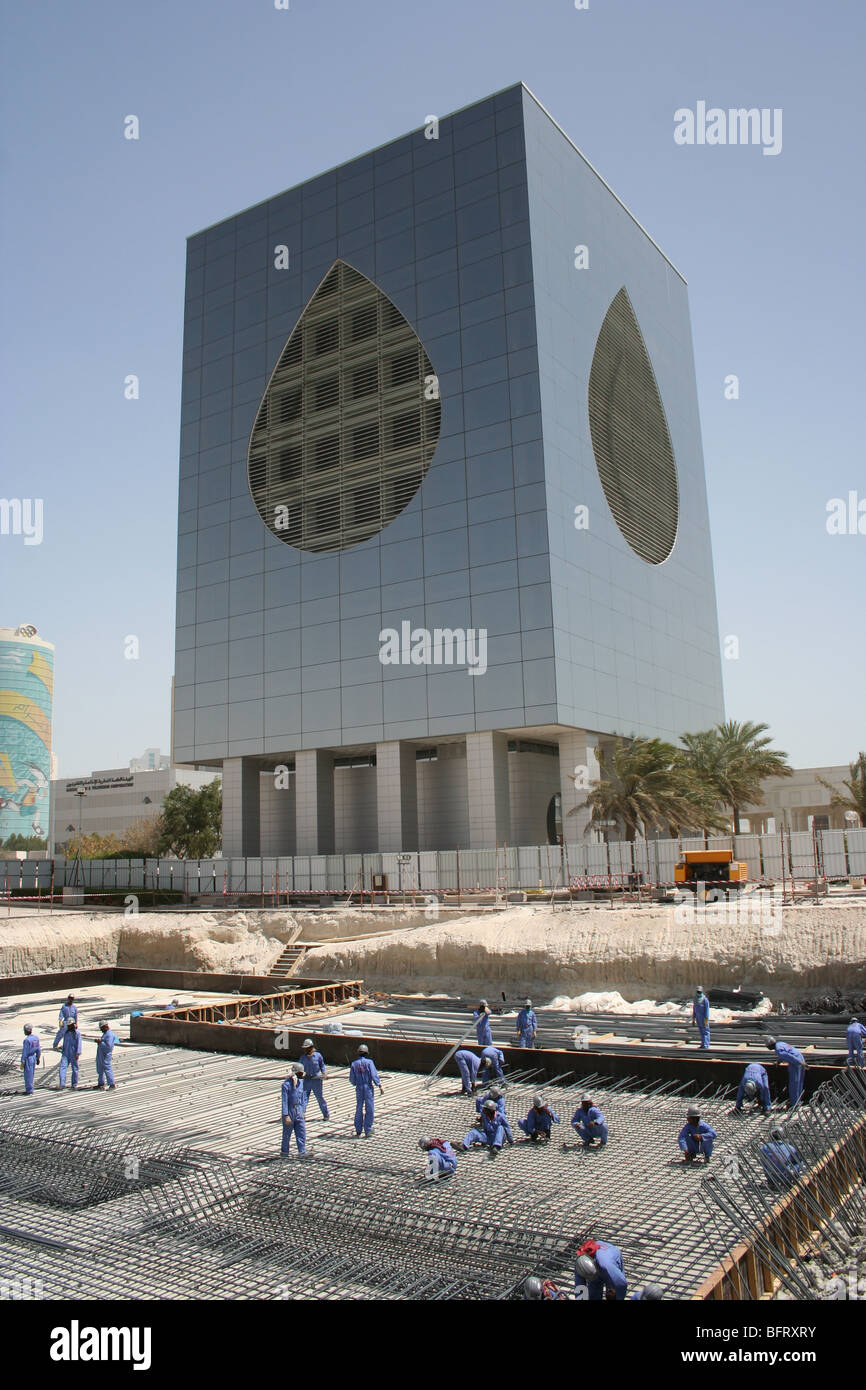 reinforced concrete rebar foundations doha qatar Stock Photo - Alamy