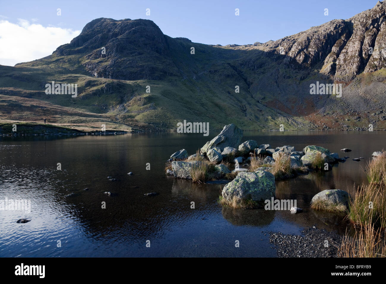 Harrison Stickle and Stickle Tarn, Langdale, Lake District, Cumbria ...