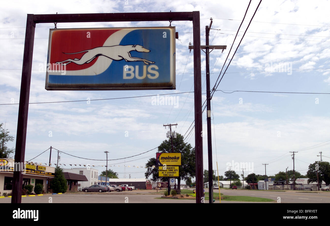 Old Greyhound bus signs, Paris, Texas Stock Photo - Alamy