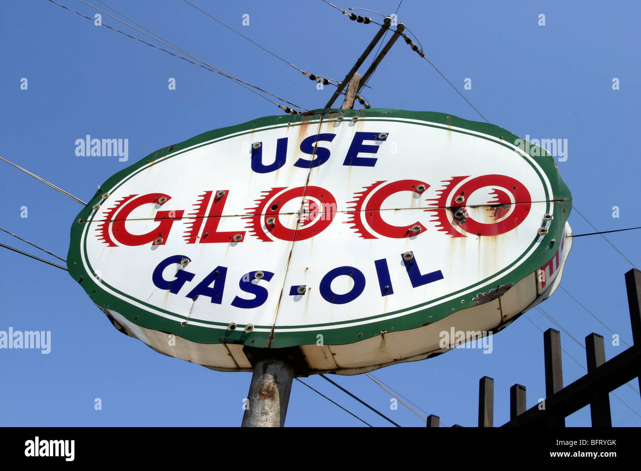 old Good Luck Oil Company sign (GLOCO) on Cadiz Street in downtown ...
