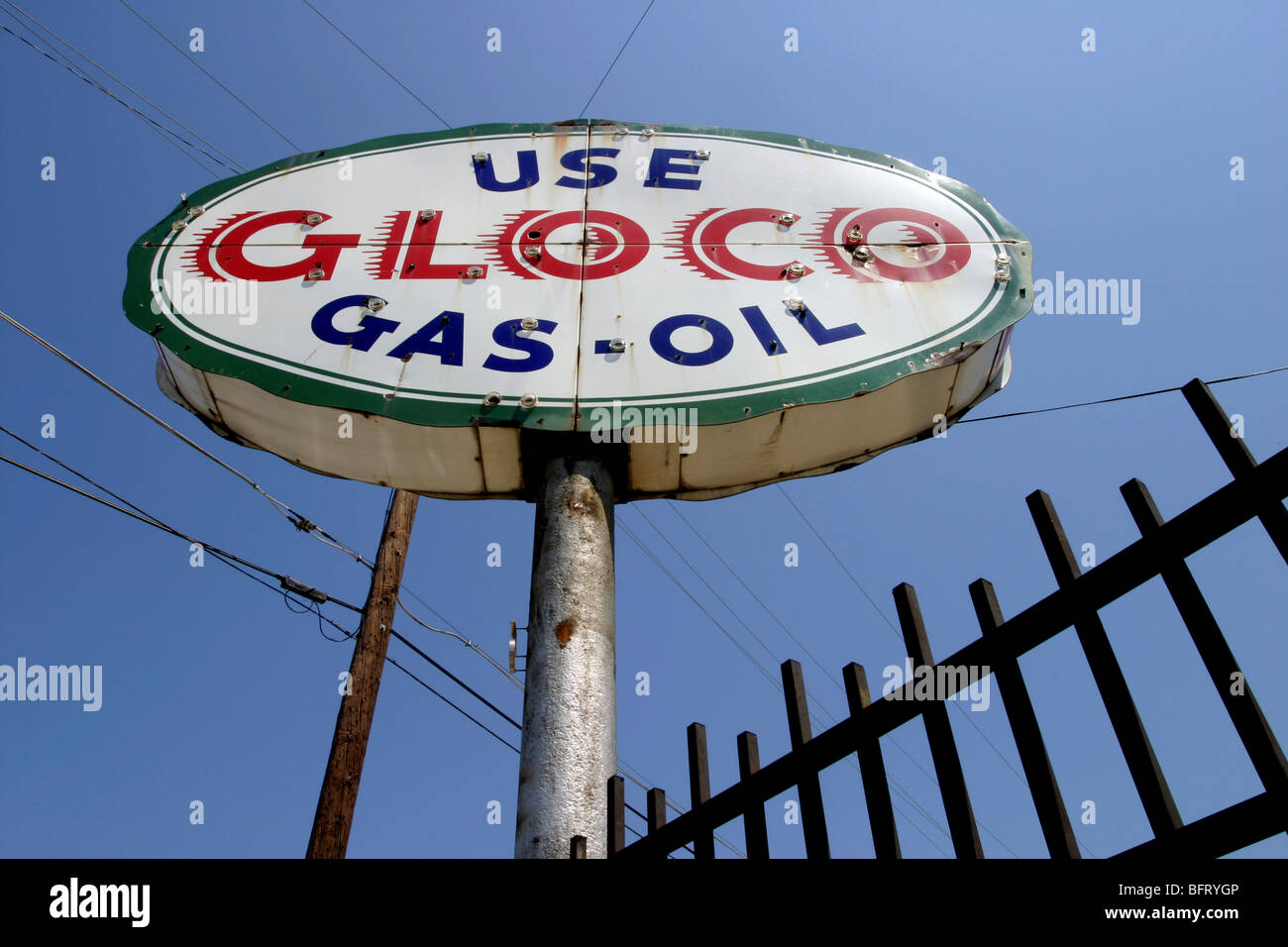 old Good Luck Oil Company sign (GLOCO) on Cadiz Street in downtown ...