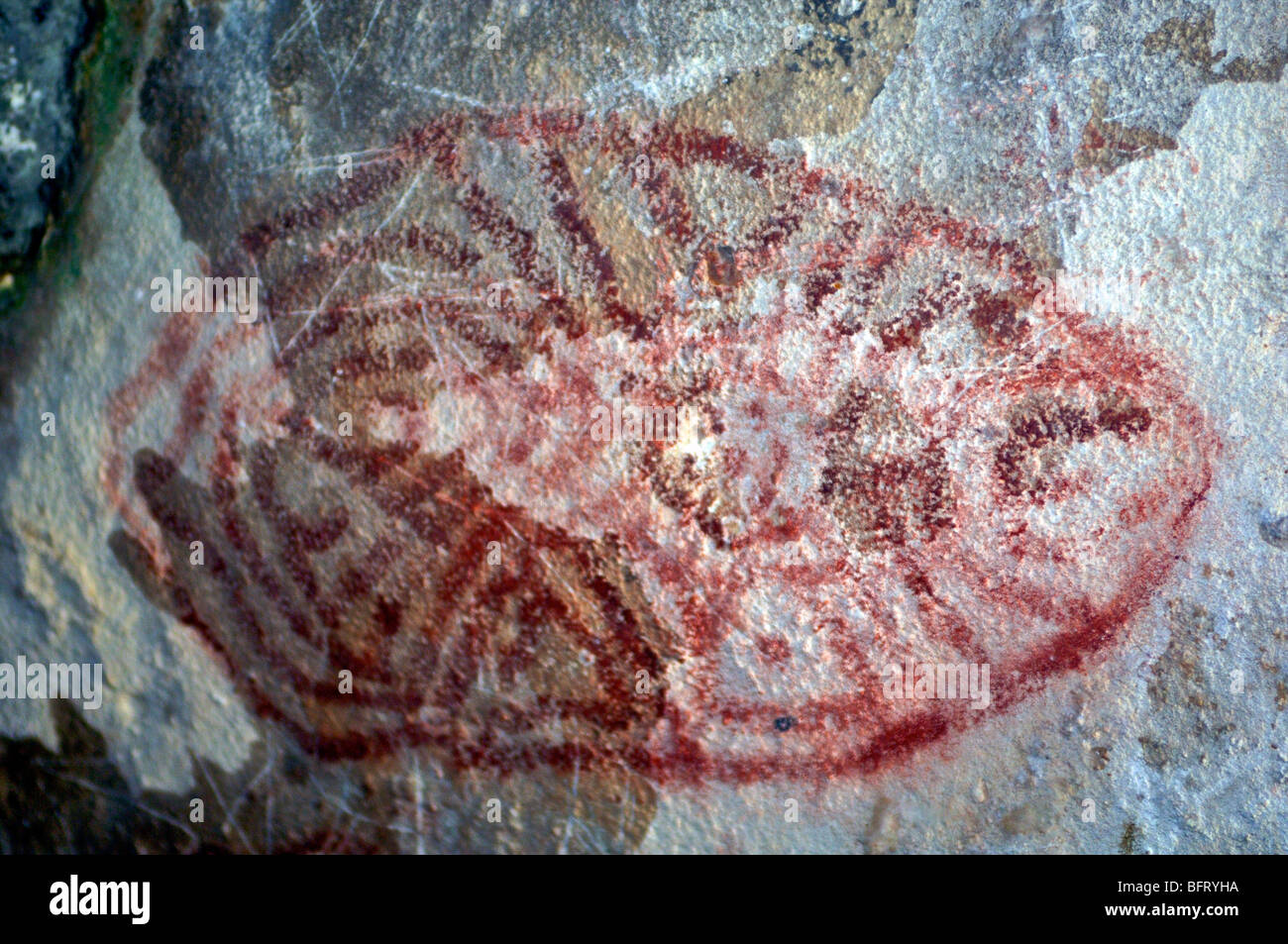 Aruba, Arikok National Park Arawak Drawings at Fontein Cave Stock Photo ...