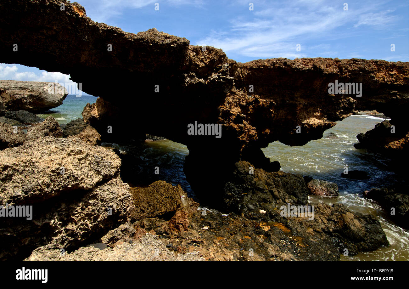 Aruba, natural rock formation on the coast Stock Photo - Alamy