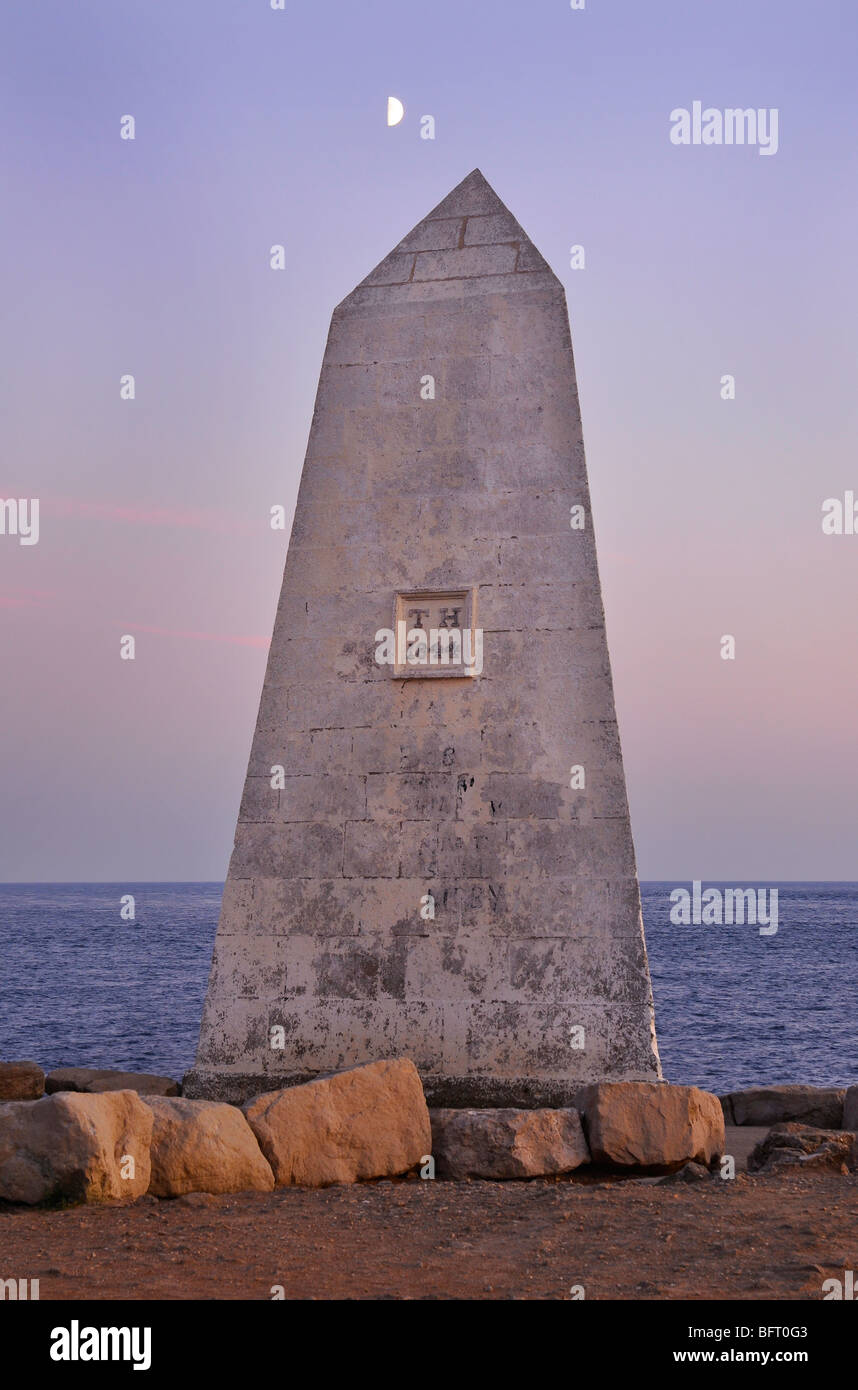 Portland Bill stone pyramid is a navigation beacon in Dorset England ...