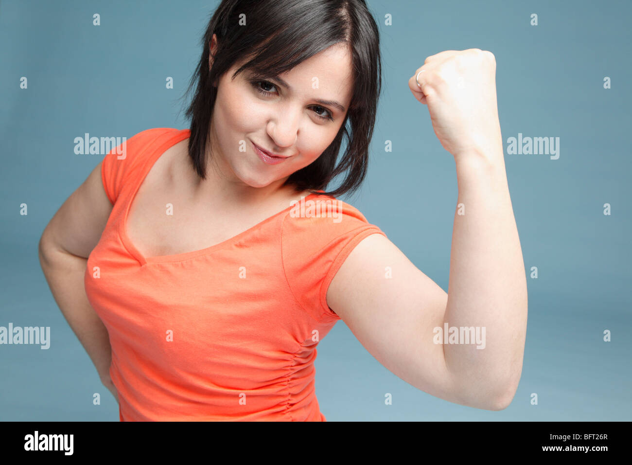 Strong Woman Muscles Flexing Flex High Resolution Stock Photography and ...