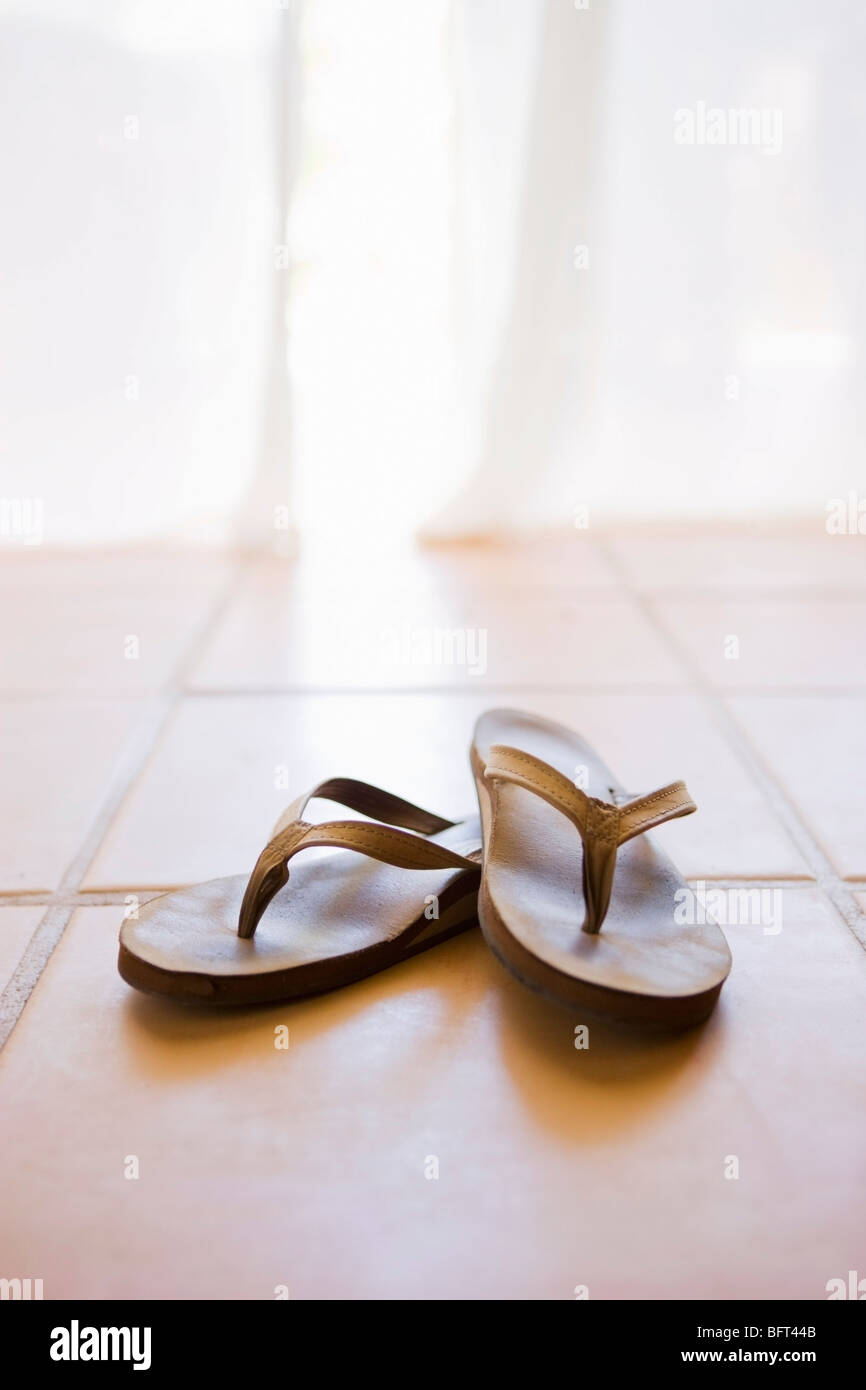 Close-up of Flip Flops Stock Photo - Alamy