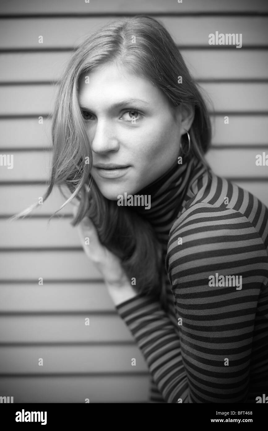 Single lone woman Black and White Stock Photos & Images - Alamy