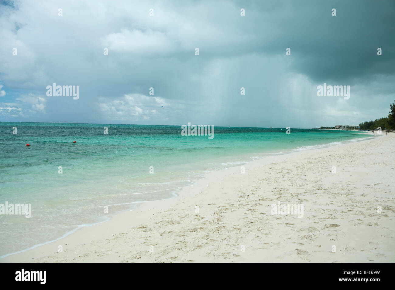 Rainstorm Rolling in Over Beach, Turks and Caicos Stock Photo - Alamy