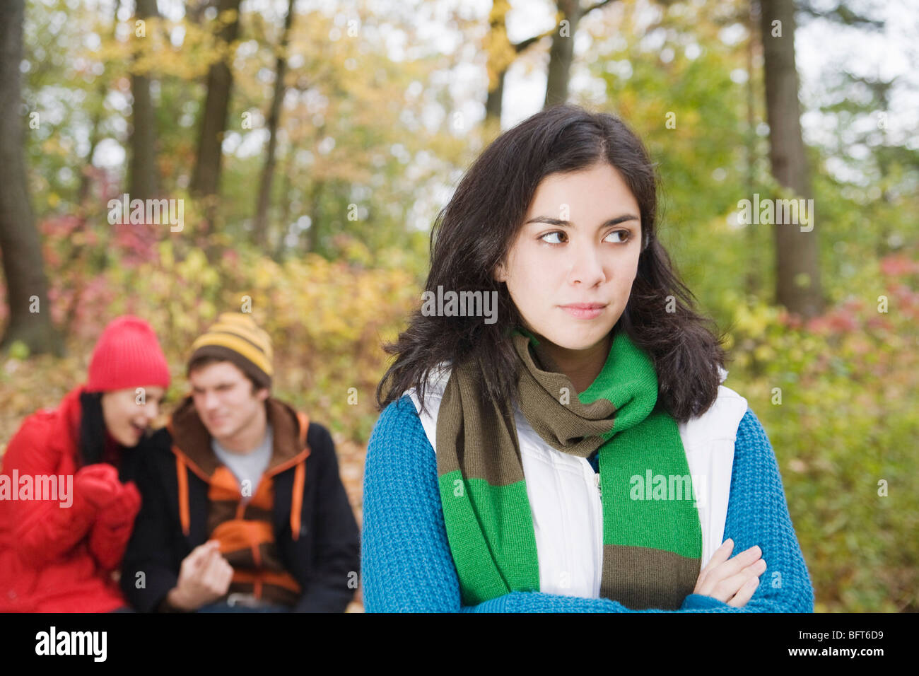 Woman Annoyed with Couple Stock Photo - Alamy