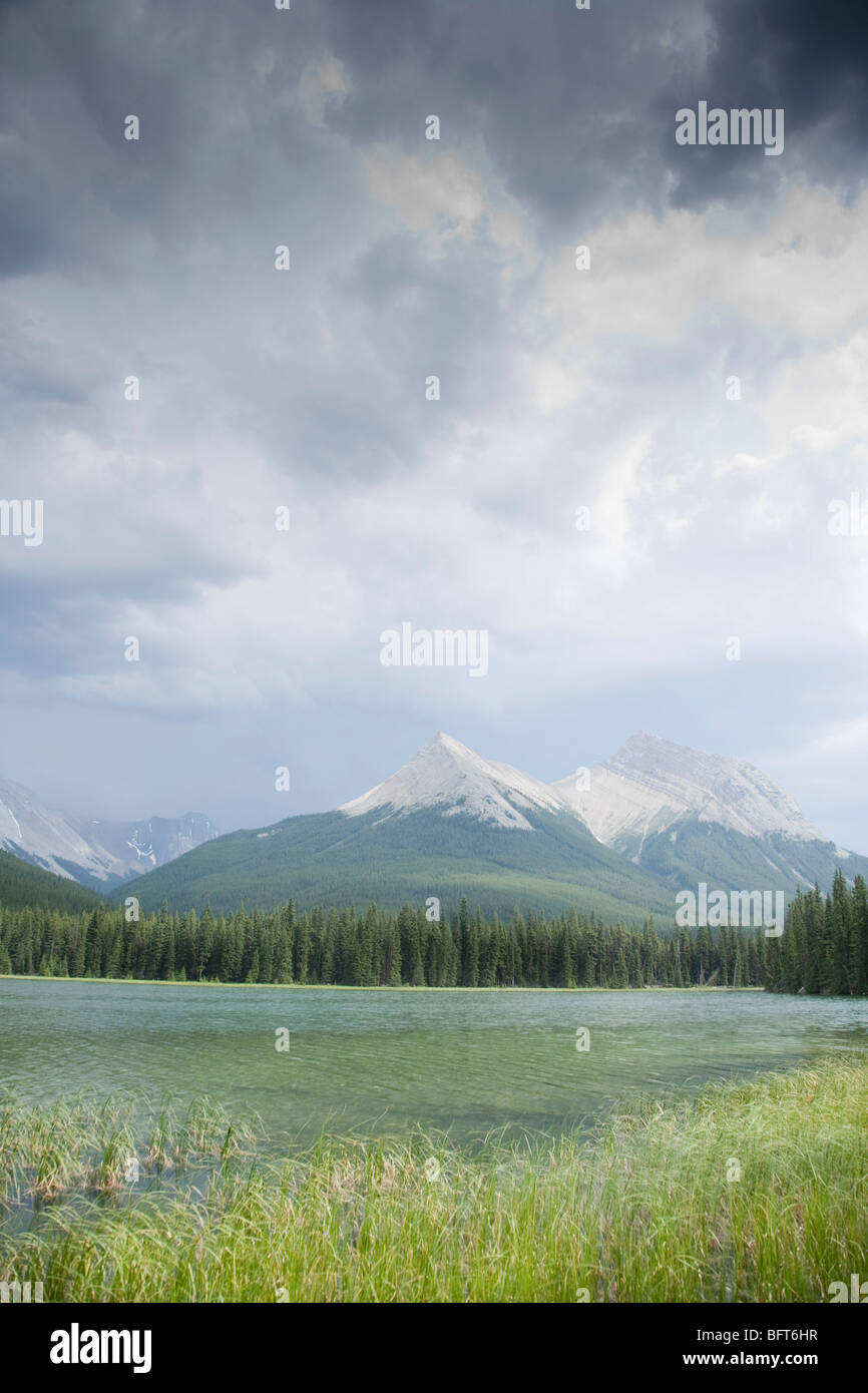 Storm Over Beaver Lake, Queen Elizabeth Ranges, Jasper, Alberta, Canada ...