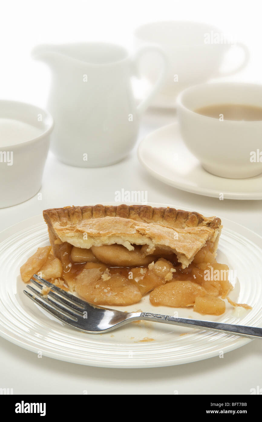 Partially Eaten Piece of Apple Pie on Plate Stock Photo - Alamy