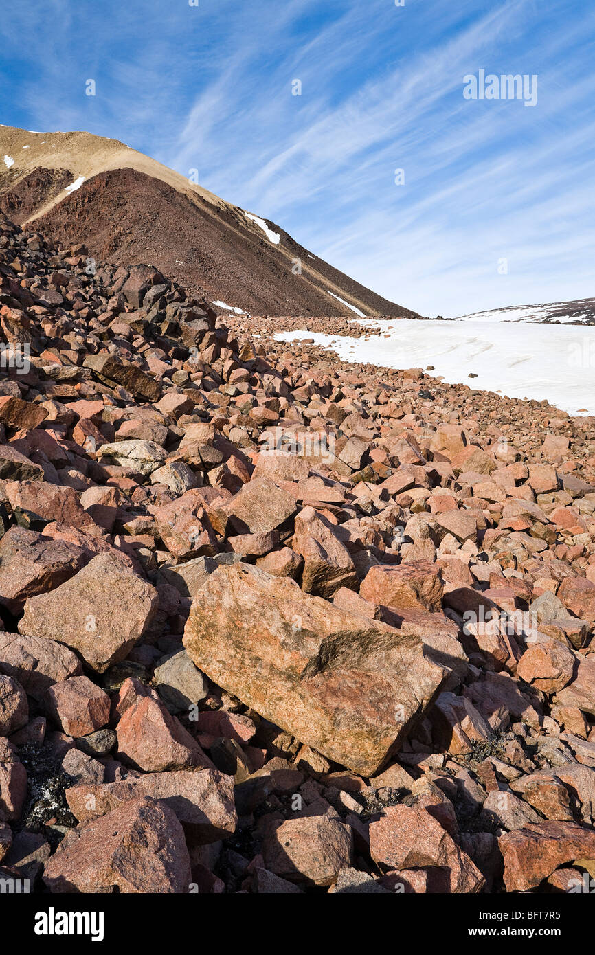 Scree and Snow, Craig Harbour, Ellesmere Island, Nunavut, Canada Stock ...