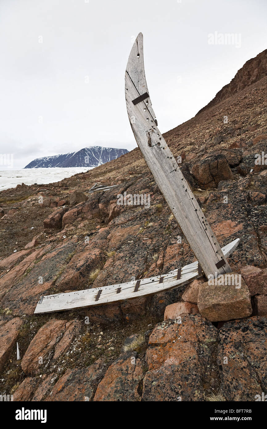 Komatik Sled Runners, Craig Harbour, Ellesmere Island, Nunavut, Canada ...