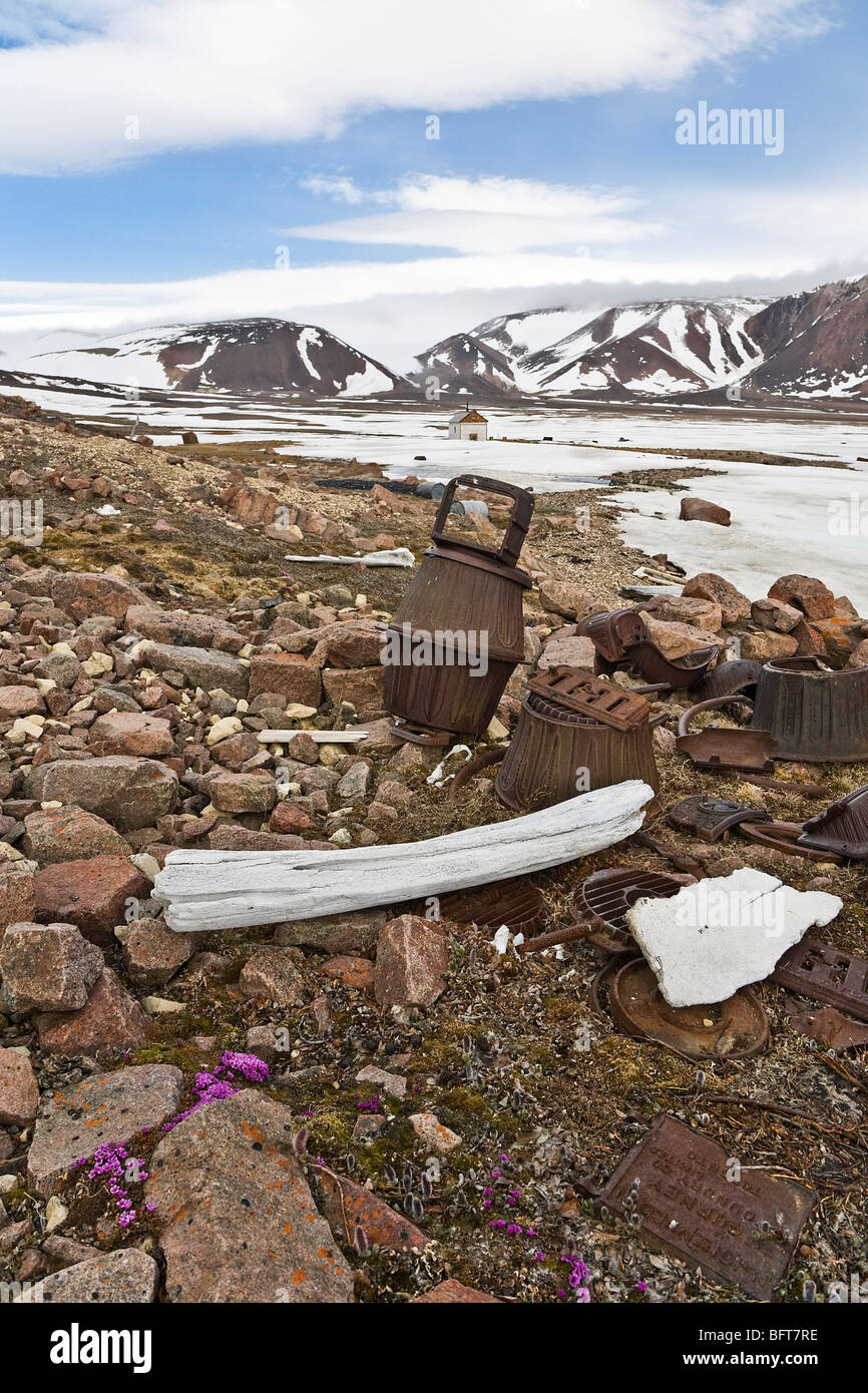 Artifacts and Whale Bones Outside an Abandoned RCMP Post, Craig Harbour ...