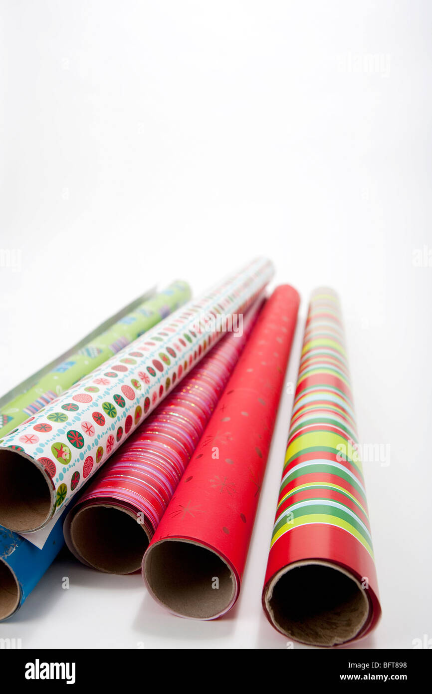 Rolls of Gift Wrap Stock Photo - Alamy
