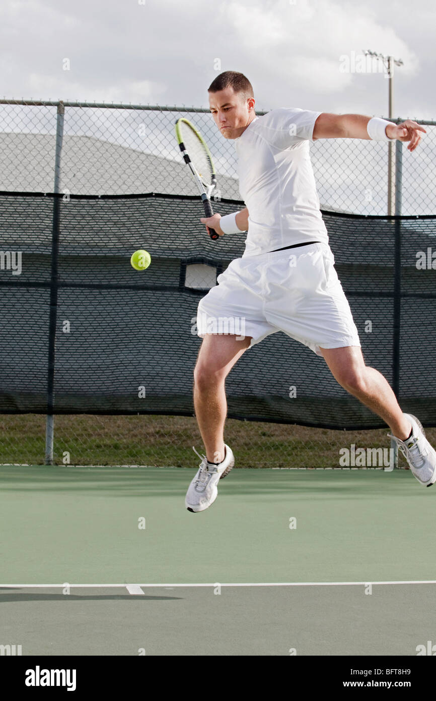 Man Playing Tennis Stock Photo - Alamy
