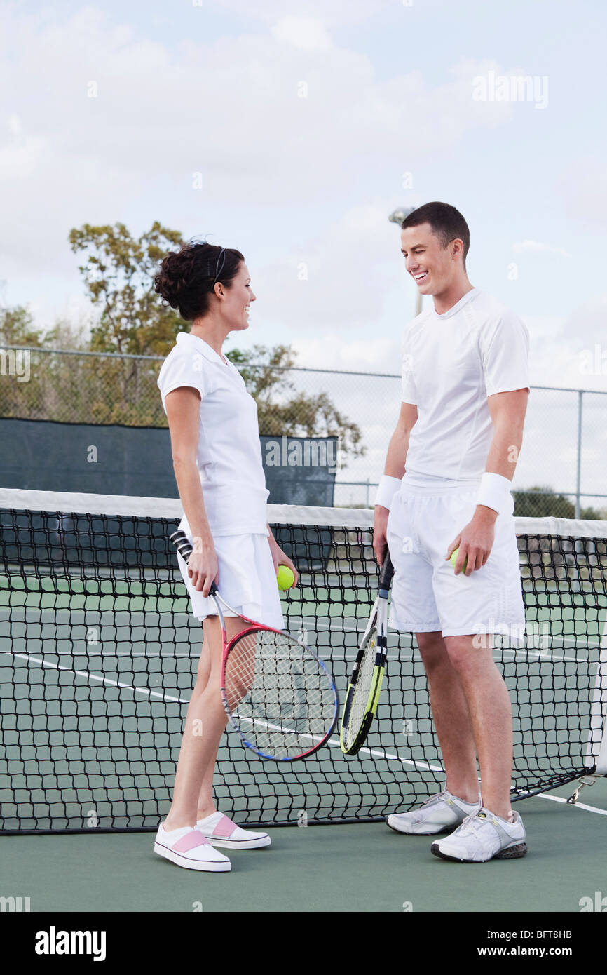Couple Playing Tennis Stock Photo - Alamy