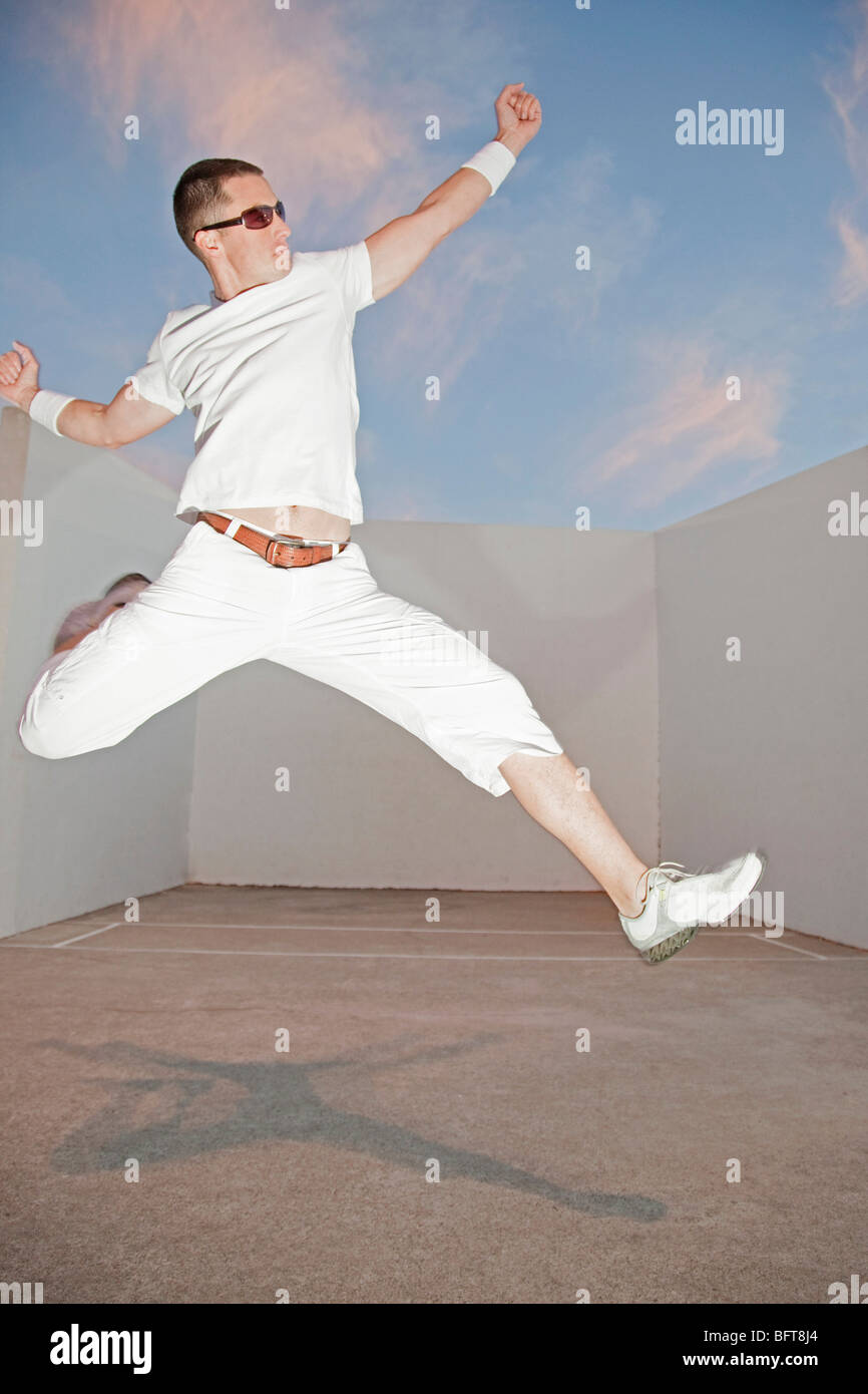 Man Jumping Up in the Air Stock Photo - Alamy