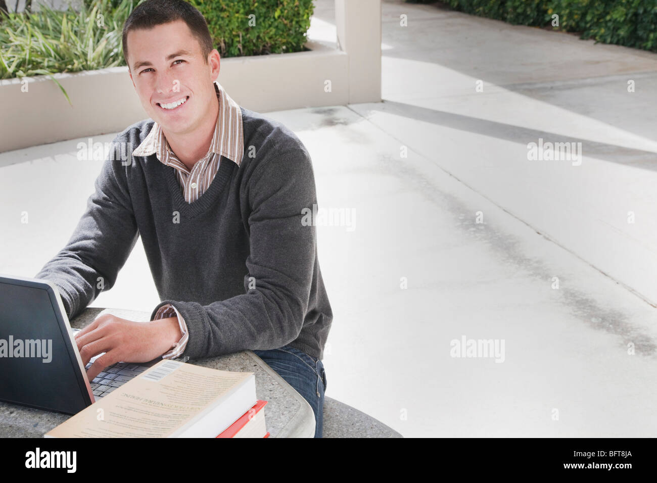 University Student Using Laptop Computer Stock Photo - Alamy