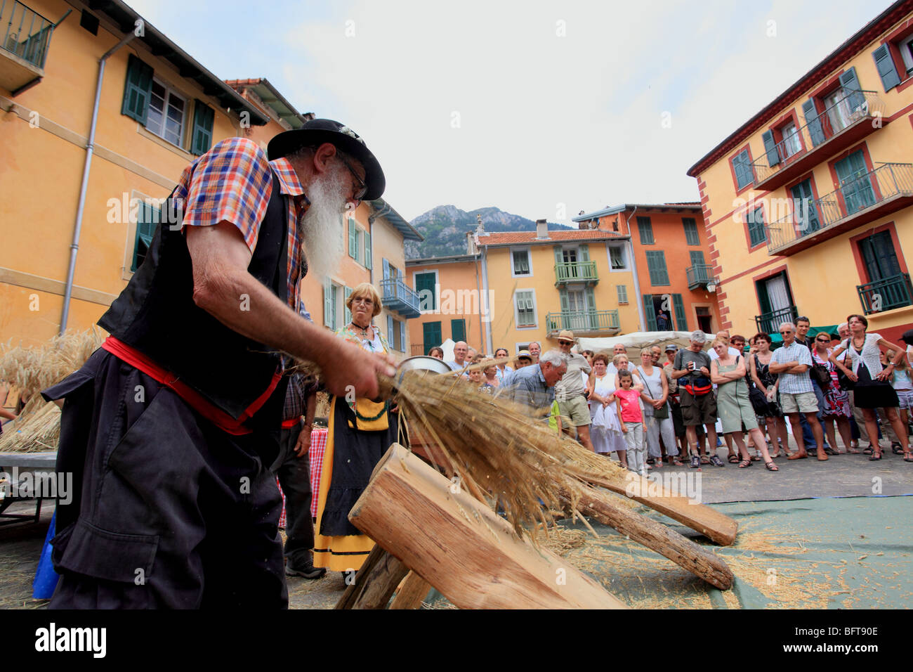 Celebration of the village of Saint MArtin. People are dressed with ...