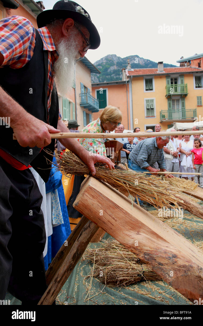 Celebration of the village of Saint MArtin. People are dressed with ...