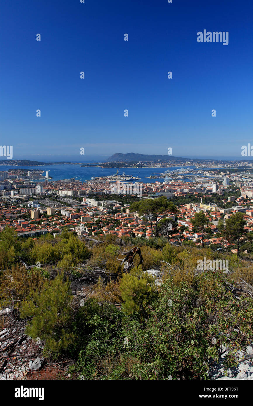 Overhead view of the city and military harbor of Toulon Stock Photo - Alamy