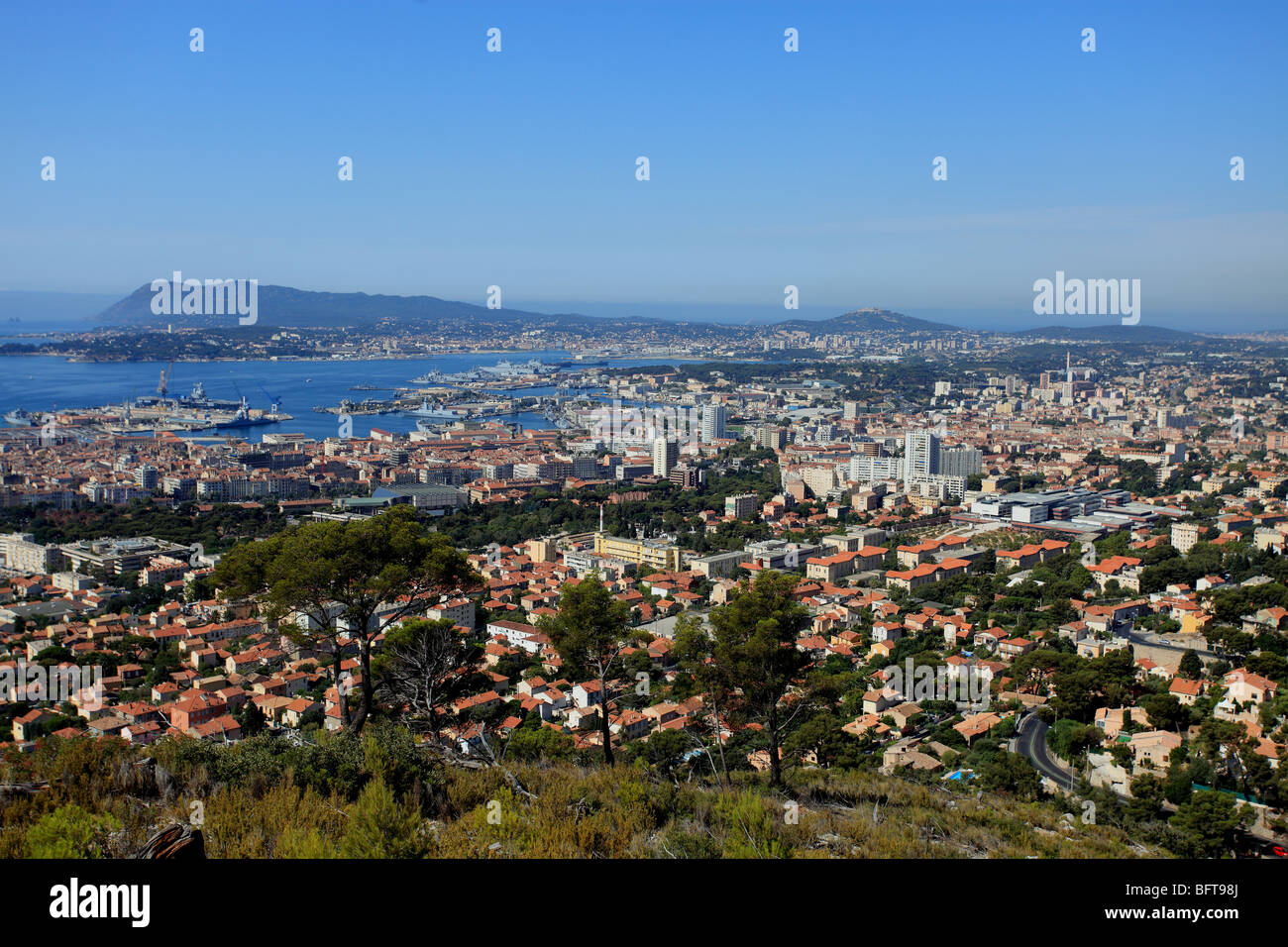 Overhead view of the city and military harbor of Toulon Stock Photo - Alamy