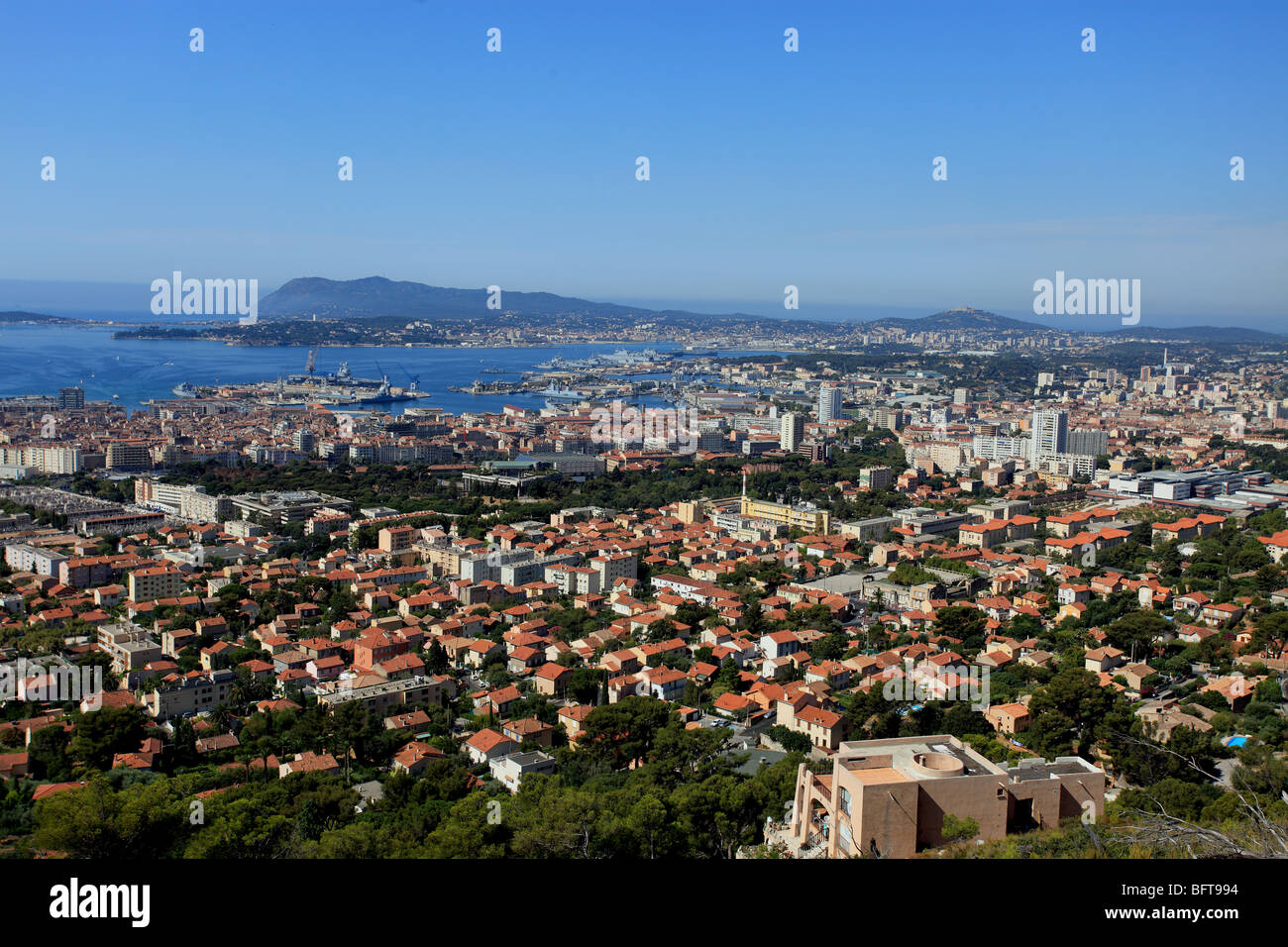 Overhead view of the city and military harbor of Toulon Stock Photo - Alamy
